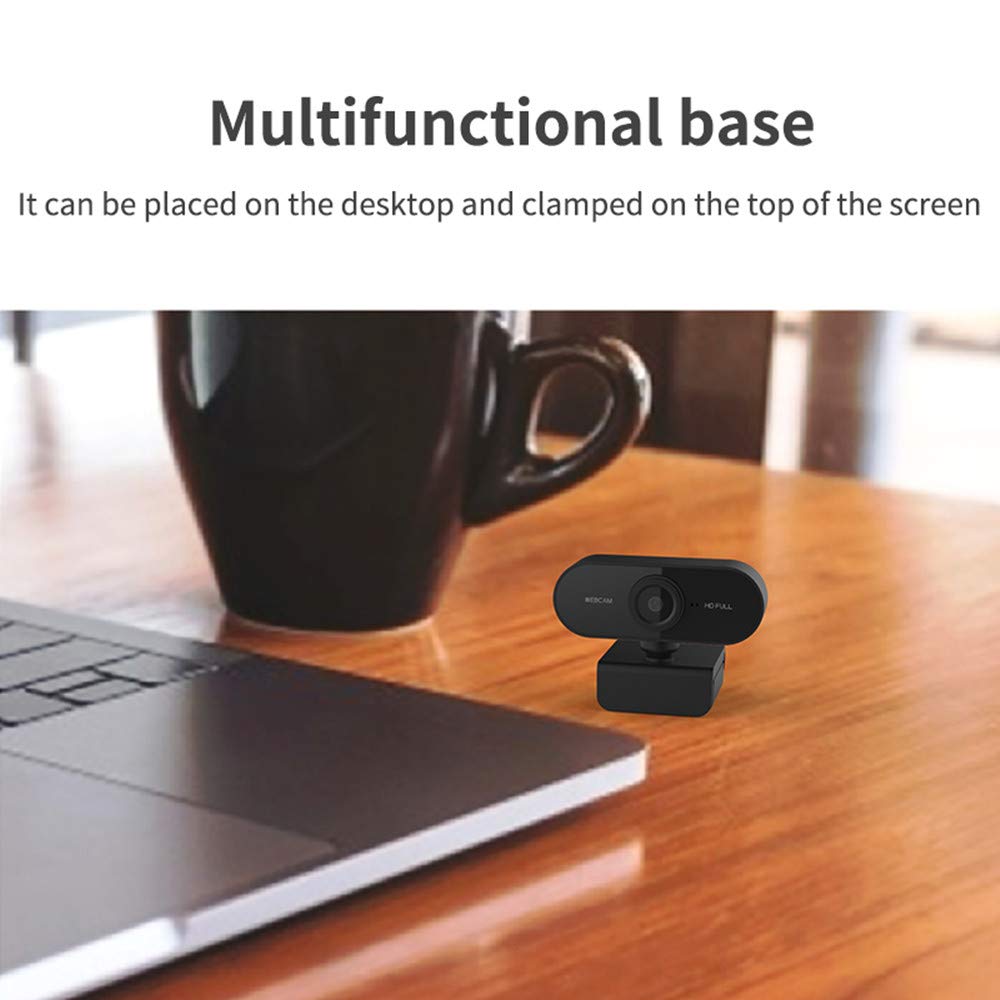 QEBIDUM Computer Camera PC Webcam Full HD 1080p 360 Degrees Wide Angle 30fps Video USB Web Cam with Microphone for Mac Laptop Desktop Conferencing Chatting and Live Streaming