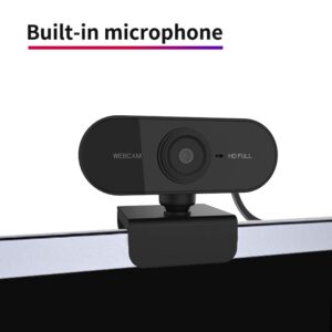 QEBIDUM Computer Camera PC Webcam Full HD 1080p 360 Degrees Wide Angle 30fps Video USB Web Cam with Microphone for Mac Laptop Desktop Conferencing Chatting and Live Streaming