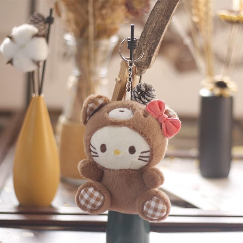 Kawaii Plush Keychain 5IN, Soft Kitty Plush Stuffed Animals Toys, Novelty Cartoon Anime Plush Key Chain for Boys Girls Fans Kids Family Birthday Party Favor