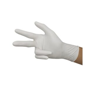 TRICARE MEDICAL Latex Exam Gloves, Disposable, Powder free, 5.5 mil, Medium duty, Natural White, Box of 100 (Large)