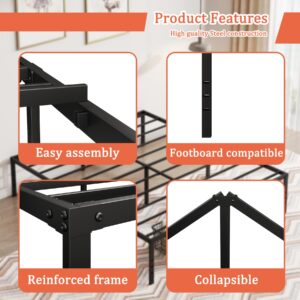 Mavesmog Full Size Bed Frame 18 inch High Metal Platform Heavy Duty Bed Frame Full Sturdy Steel Slat Support Foundation Full Bed Frames, No Box Spring Needed, Under Bed Storage, Easy Assembly