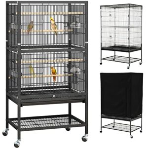 yitahome 52 inches birdcage cover and bird cage seed catcher, bird cages for parakeets, parrot, cockatiel, pigeon, flight cage for birds