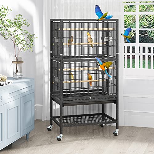 YITAHOME 52 inches Birdcage Cover and Bird Cage Seed Catcher, Bird Cages for Parakeets, Parrot, Cockatiel, Pigeon, Flight cage for Birds