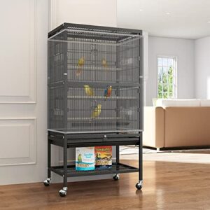 YITAHOME 52 inches Birdcage Cover and Bird Cage Seed Catcher, Bird Cages for Parakeets, Parrot, Cockatiel, Pigeon, Flight cage for Birds