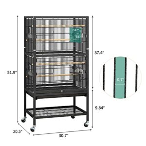 YITAHOME 52 inches Birdcage Cover and Bird Cage Seed Catcher, Bird Cages for Parakeets, Parrot, Cockatiel, Pigeon, Flight cage for Birds