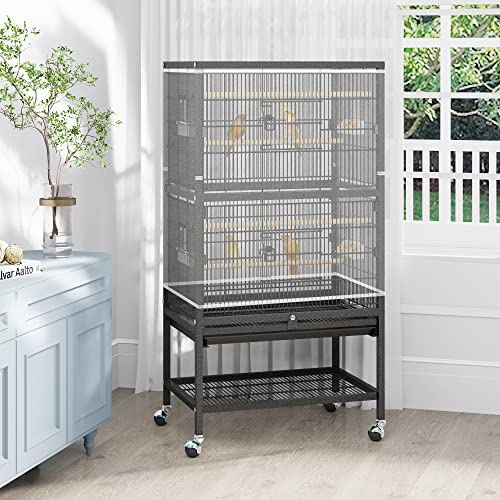 YITAHOME 52 inches Birdcage Cover and Bird Cage Seed Catcher, Bird Cages for Parakeets, Parrot, Cockatiel, Pigeon, Flight cage for Birds