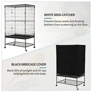 YITAHOME 52 inches Birdcage Cover and Bird Cage Seed Catcher, Bird Cages for Parakeets, Parrot, Cockatiel, Pigeon, Flight cage for Birds