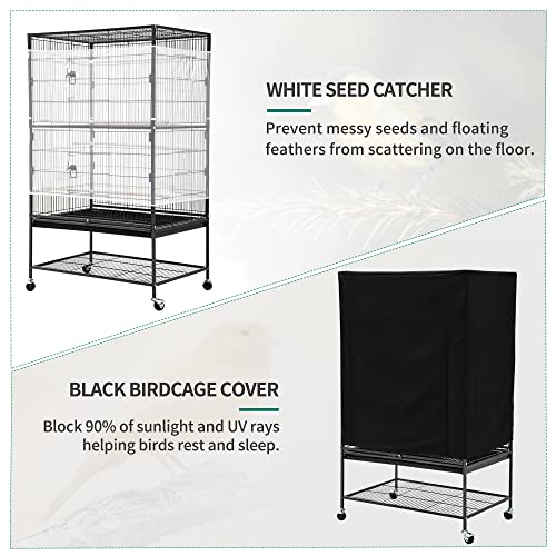 YITAHOME 52 inches Birdcage Cover and Bird Cage Seed Catcher, Bird Cages for Parakeets, Parrot, Cockatiel, Pigeon, Flight cage for Birds