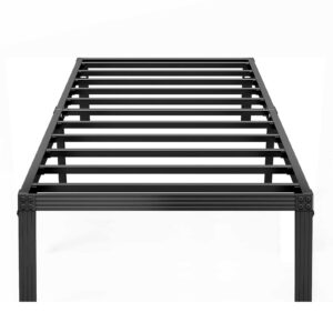 uliesc twin size bed frame, 14 inch high sleek and durable metal bed frame, no box spring needed platform, heavy duty steel slats with 2000 lbs support, easy assembly, noise-free—matte black