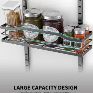 Moforoco 9-Tier Over The Door Pantry Organizer, Pantry Organization and Storage, Black Hanging Basket Wall Spice Rack Seasoning Shelves, Home & Kitchen Bedroom Bathroom House Essentials