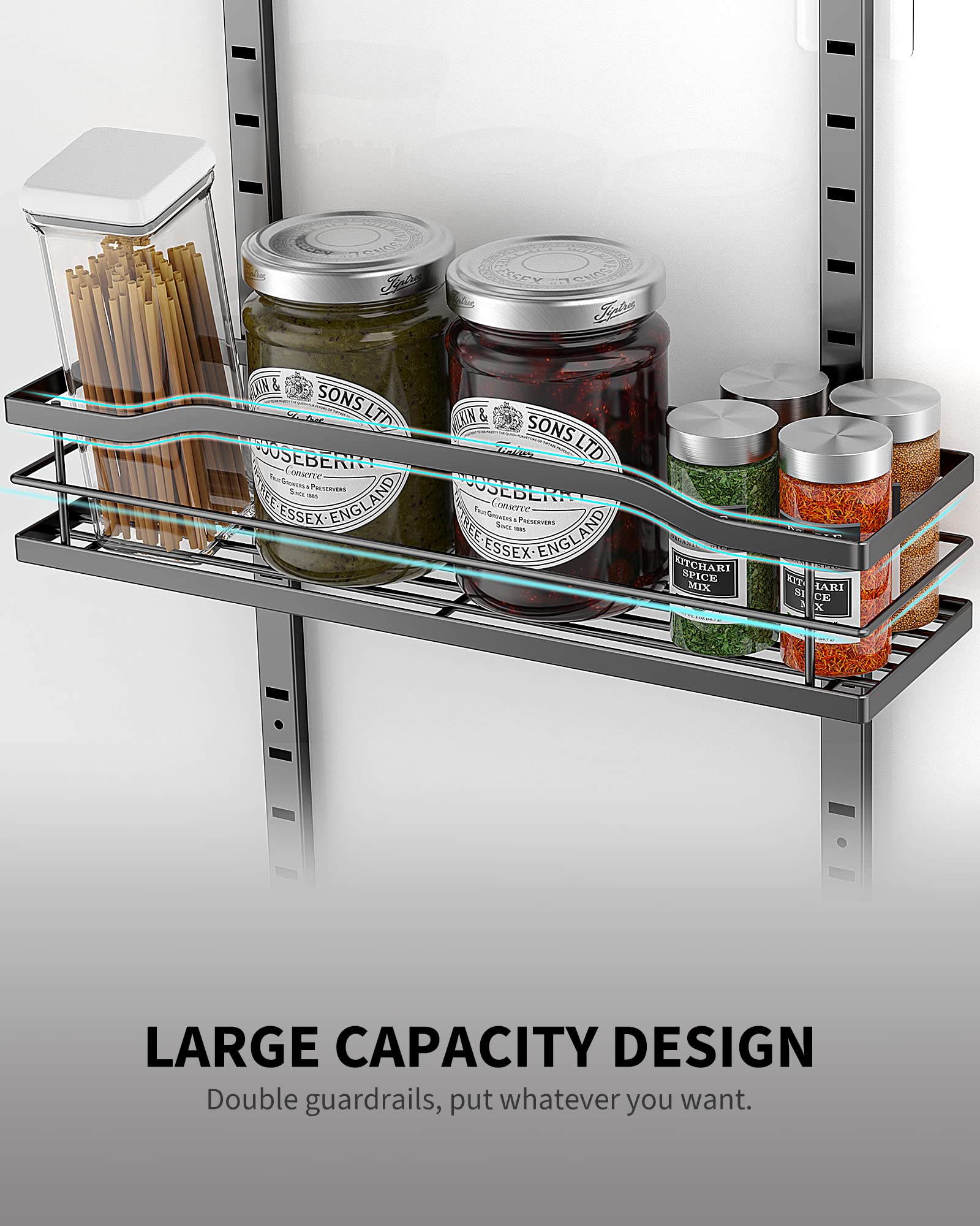 Moforoco 9-Tier Over The Door Pantry Organizer, Pantry Organization and Storage, Black Hanging Basket Wall Spice Rack Seasoning Shelves, Home & Kitchen Bedroom Bathroom House Essentials