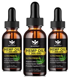 (3 pack) organic hemp oil - 100% natural hemp oil extract, relaxation, immune support, rich in omega 3, 6, 9 fatty acids, vegan - 30ml