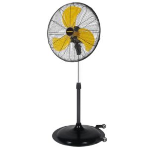 ventisol 20 inch high velocity pedestal fan 4,850cfm oscillating stand up fan, 3-speed heavy-duty pedestal fan for commercial, residential,industrial,shop,warehouse,worksites,gym,garage