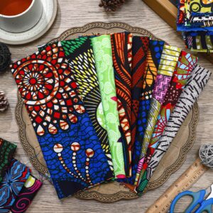 Mixweer 40 Pcs African Cotton Fabric Square No Repeat Quilting Fabrics Bundles African Wax Fabric Cotton Ankara Fat Quarters for DIY Sewing Cloths Handmade Accessories (20 x 16 Inch)