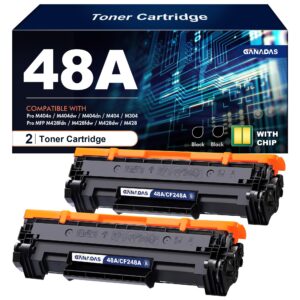 ganadas 48a toner cartridge hp - 48a toner cartridge black cf248a - for laserjet pro m15w m29w mfp m28w m28a m29a m30w m31w m15a m16a m16w - 2 pack, black