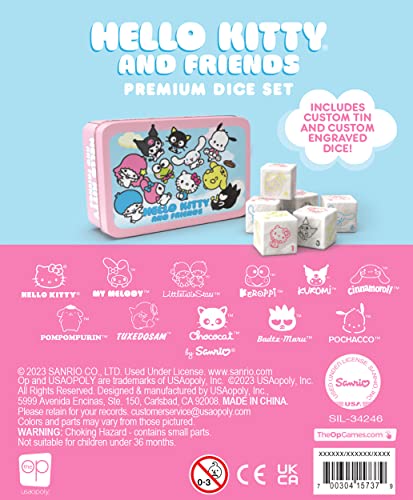 Hello Kitty and Friends Premium Dice Set | Hello Kitty and Friends Custom Dice with Collectible Tin Case | Based on Sanrio Hello Kitty and Friends | Officially Licensed Sanrio Gift & Merchandise