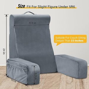 Vekkia Large Lightweight Bed Reading Pillow, Back Support Pillow for Sitting up in Bed, New Rest Chair Pillow for Relaxing, Reading, or Watching TV-24in