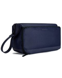 bagsmart toiletry bag for men, wide opening travel toiletry bag for men, dopp kit water resistant shaving hygiene bag for bathroom shower, travel size toiletries, travel essentials - navy