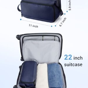 BAGSMART Toiletry Bag for Men, Wide Opening Travel Toiletry Bag for Men, Dopp Kit Water Resistant Shaving Hygiene Bag for Bathroom Shower, Travel Size Toiletries, Travel Essentials - Navy