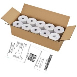 muotich 3 1/8 x230 thermal paper rolls pos cash register thermal receipt printer paper, pack of 20