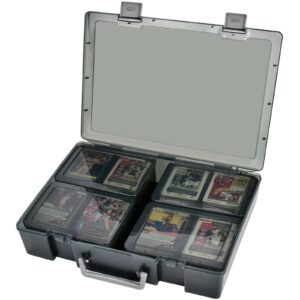 alcyon 1600+ baseball card storage box, sports cards holder organizer hard plastic display case compatible with baseball/football/for mtg/for pm for collector (bag only)-grey