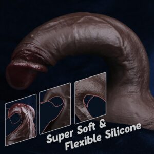 Sexgene 10.83 Inch Realistic Big Thick Dildo Sex Toy for Women, Lifelike Soft Silicone Anal Dildo with Strong Suction Cup for Hands-Free, Realistic Fake Penis for Vagina Anal Play