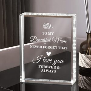 prstenly gifts for mom crystal keepsakes, christmas birthday gifts for mom from daughter son, to my mom gifts valentines day gifts for mom personalized engraved crystal decor