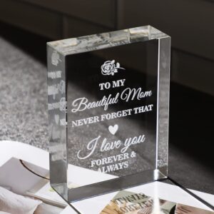 KAAYEE Gifts for Mom Mothers Day, Valentines Day Birthday Gifts for Mom from Daughter Son, to My Mom Birthday Gifts Ideas Crystal Keepsakes