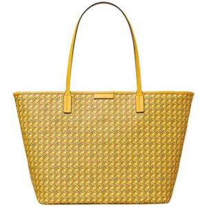 Tory Burch Women's Women's Ever-Ready Tote Canvas Coated Large Sunset Glow Yellow