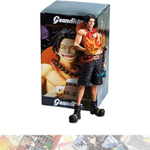 portgas d. ace: 28cm grandista nero statue figurine bundled with 1 a.c.g. compatible theme trading card (17875)