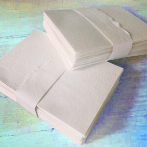 Deckle Papers Thick 300gsm Invitation Card Stock Made of Handmade Cotton Paper -Pack of 20 & 50 Eco Friendly Rags Paper, Wedding, Baby Shower Invitation Cards, Ivory White (5x7")