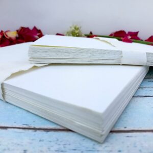 Deckle Papers Thick 300gsm Invitation Card Stock Made of Handmade Cotton Paper -Pack of 20 & 50 Eco Friendly Rags Paper, Wedding, Baby Shower Invitation Cards, Ivory White (5x7")