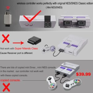 Wireless Controller for Mini SNES (Classic Edition, Only Works with Original Mini SNES Gamepad with USB Wireless Receiver Compatible with Switch, Windows,iOS,Liunx,Android Device (2 Packs)