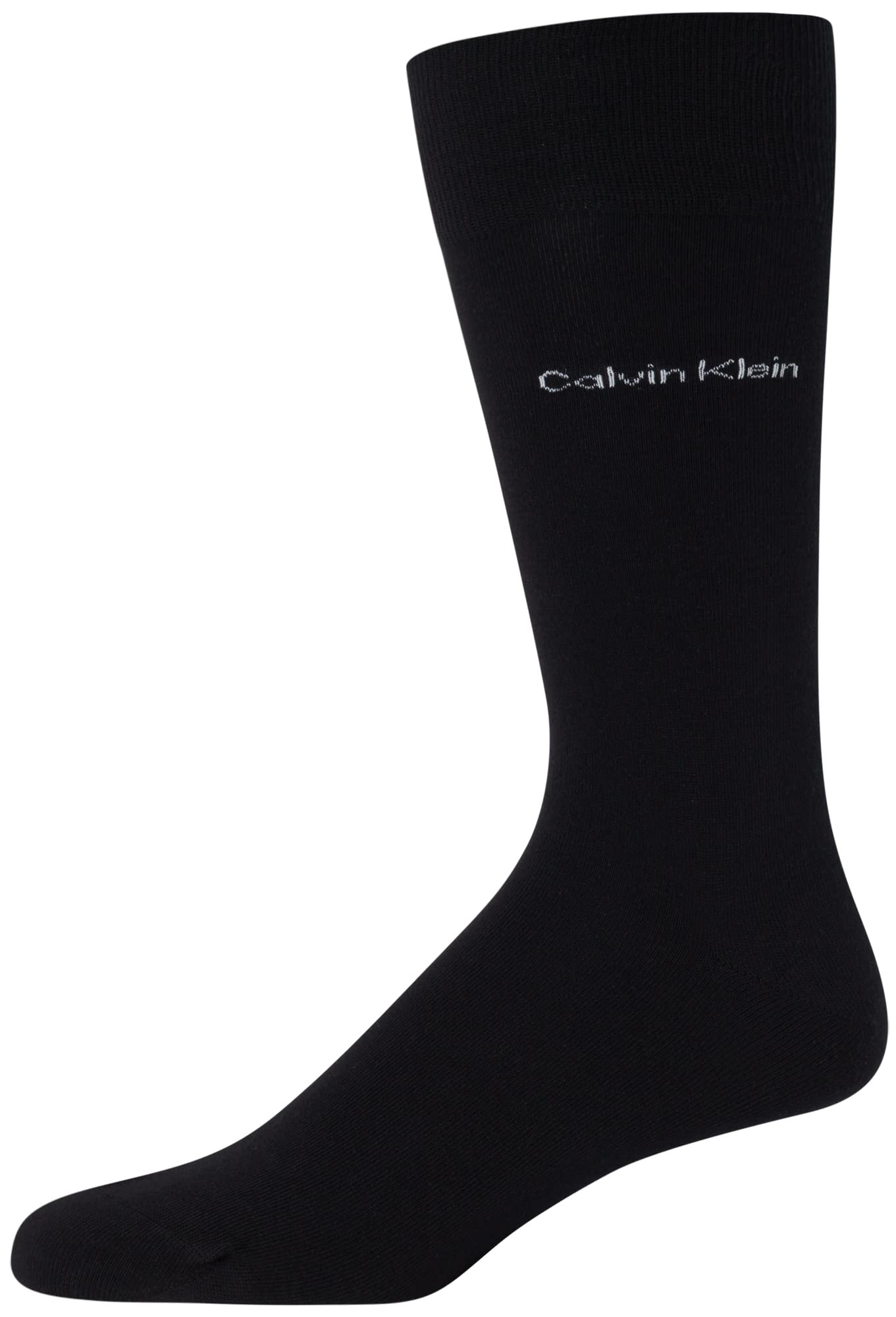 Calvin Klein Men's Dress Socks - Luxury Egyptian Cotton Blend Crew Socks (2 Pair), Size 7-12, All Black