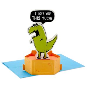 hallmark funny pop up birthday card (dinosaur t-rex) paper wonder shoebox 3d card