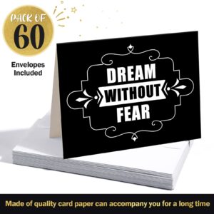 Panelee 60 Sets Motivational Encouragement Cards with Envelopes Inspirational Greeting Cards with Stickers Mini Note Cards for Student Teachers Back to School Supplies