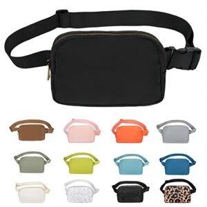 vorolo waist pack for running fanny pack for women and men crossbody belt bag bum bag with adjustable strap for sports black