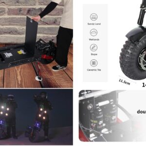 Electric Scooter, Adult high Power Dual Motor Professional Folding Off Road 14inch Fat tire Large Two Wheeled Vehicle,OBARTER X7,8000W 60AH60V,Ideal Condition Speed 56MPH,Range 125 Miles (with seat)