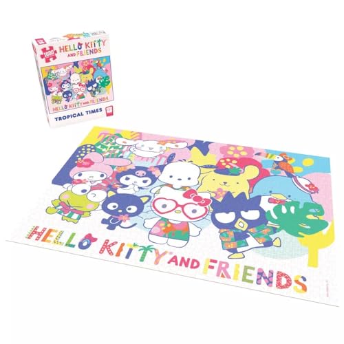 Hello Kitty and Friends Tropical Times 1,000 Piece Jigsaw Puzzle | Collectible Puzzle Artwork Featuring Hello Kitty, Cinnamoroll, Keroppi | Officially-Licensed Hello Kitty Puzzle & Merchandise