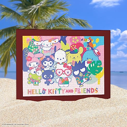 Hello Kitty and Friends Tropical Times 1,000 Piece Jigsaw Puzzle | Collectible Puzzle Artwork Featuring Hello Kitty, Cinnamoroll, Keroppi | Officially-Licensed Hello Kitty Puzzle & Merchandise