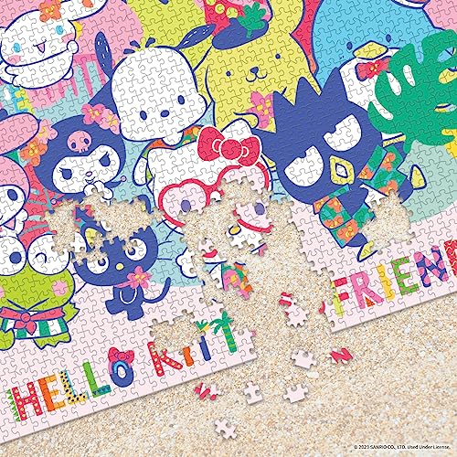 Hello Kitty and Friends Tropical Times 1,000 Piece Jigsaw Puzzle | Collectible Puzzle Artwork Featuring Hello Kitty, Cinnamoroll, Keroppi | Officially-Licensed Hello Kitty Puzzle & Merchandise