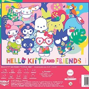 Hello Kitty and Friends Tropical Times 1,000 Piece Jigsaw Puzzle | Collectible Puzzle Artwork Featuring Hello Kitty, Cinnamoroll, Keroppi | Officially-Licensed Hello Kitty Puzzle & Merchandise