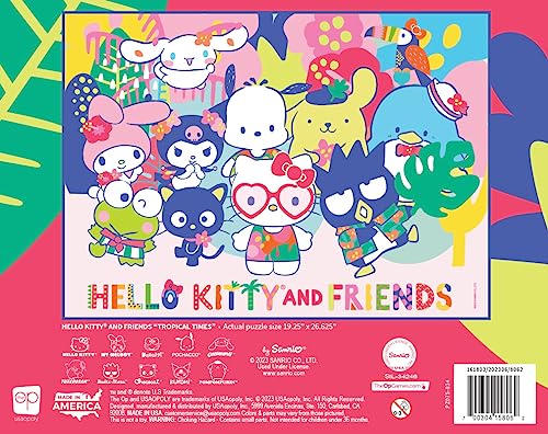 Hello Kitty and Friends Tropical Times 1,000 Piece Jigsaw Puzzle | Collectible Puzzle Artwork Featuring Hello Kitty, Cinnamoroll, Keroppi | Officially-Licensed Hello Kitty Puzzle & Merchandise