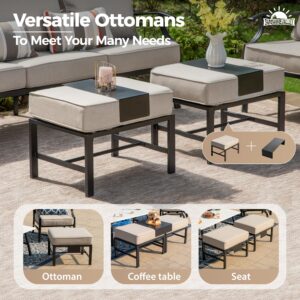 SUNSHINE VALLEY 7 Piece Outdoor Patio Furniture Sets Metal Modern Outoor Patio Conversation Set with 5.75" Extra Thick Cushion for Deck Backyard