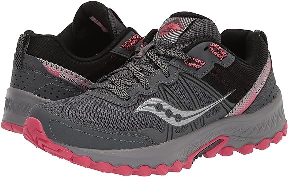 Saucony Women's Excursion TR14 Running Shoe, Charcoal/Coral, 8.5 W US