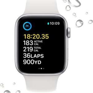 Apple Watch SE (2nd Gen) (GPS + Cellular, 40mm) - Silver Aluminum Case with White Sport Band, S/M (Renewed)