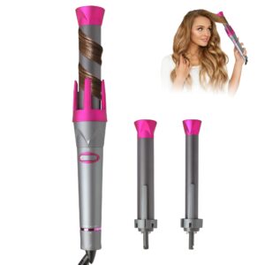 ecojia 3 in 1 curling iron automatic hair styling curler wand set with 3 interchangeable ceramic coasting barrels(0.75'' to 1.25'') temperature adjustments fast heat-up 446°f for long medium hair