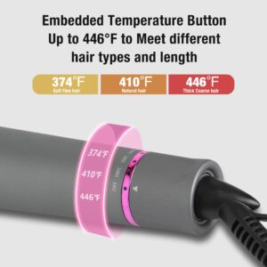 ECOJIA 3 in 1 Curling Iron Automatic Hair Styling Curler Wand Set with 3 Interchangeable Ceramic Coasting Barrels(0.75'' to 1.25'') Temperature Adjustments Fast Heat-UP 446°F for Long Medium Hair