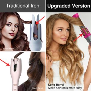 ECOJIA 3 in 1 Curling Iron Automatic Hair Styling Curler Wand Set with 3 Interchangeable Ceramic Coasting Barrels(0.75'' to 1.25'') Temperature Adjustments Fast Heat-UP 446°F for Long Medium Hair