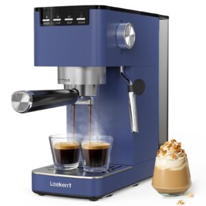 laekerrt espresso machine 20 bar espresso maker with milk frother steam wand, compact espresso coffee machine for cappuccino and latte (navy blue, upgraded version) gift for coffee lovers, dad, mom